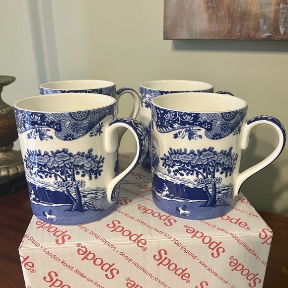 Spode | Dining | Spode Blue Italian 6 Ounce Mug Set Of Four | Poshmark